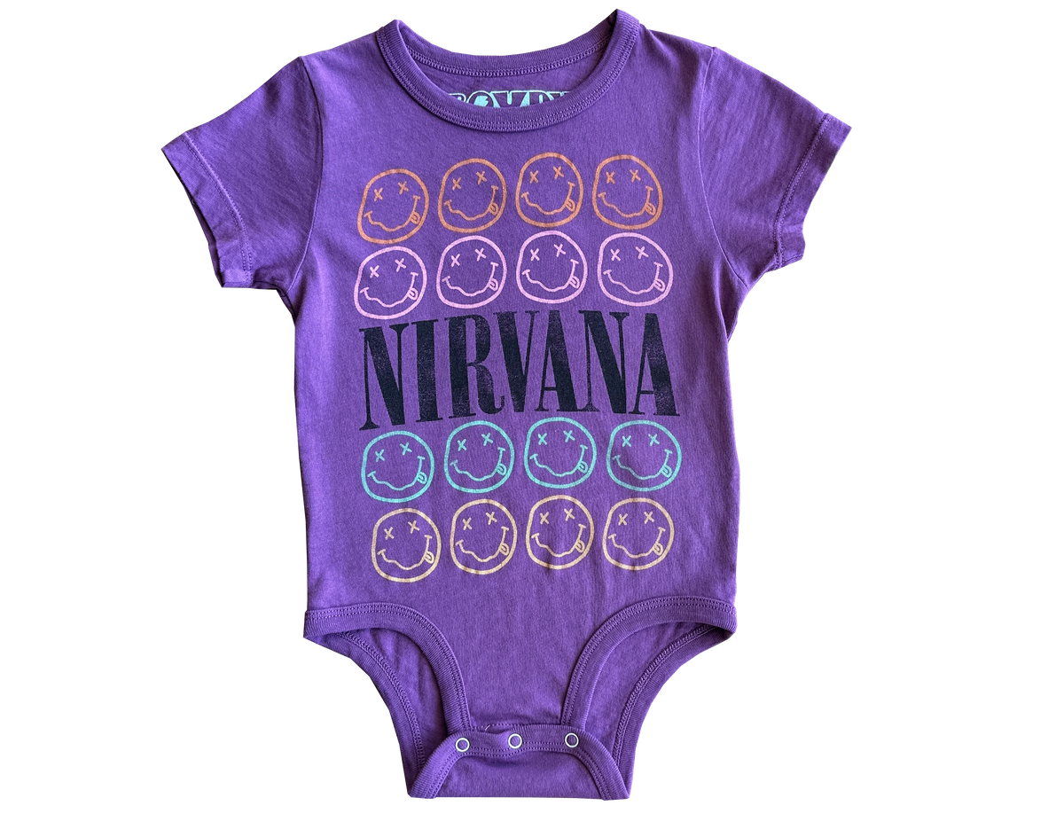 Nirvana Smiley's Onesie - Plum Diggity – Rowdy Sprout