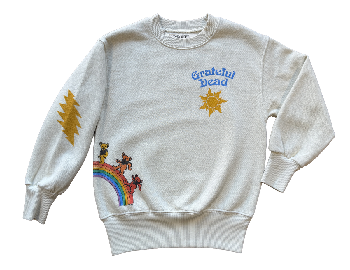 Grateful Dead Rainbow Bears Crewneck - Bone – Rowdy Sprout
